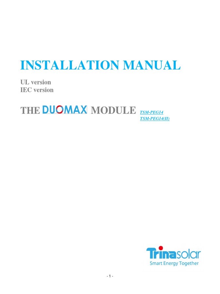 Installation Manual: UL Version IEC Version | PDF | Solar Panel ...