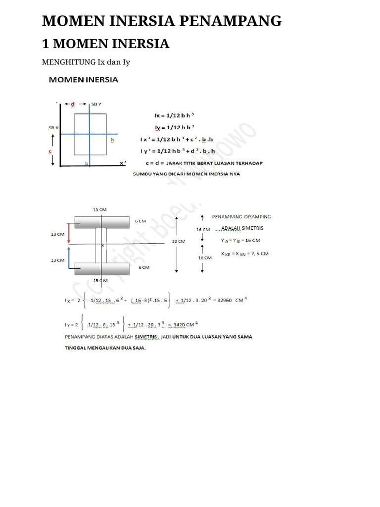 Momen Inersia Penampang | PDF