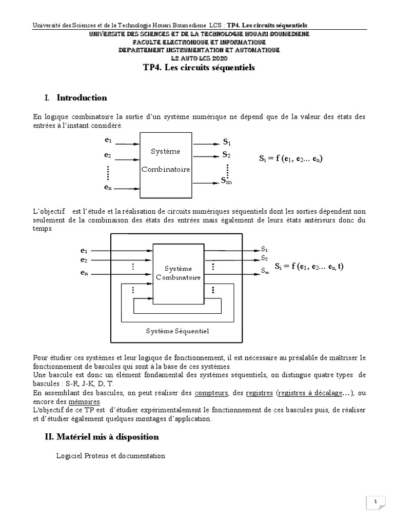 TP Circuits SAquentiels Bascules Et Compteurs 2020 Copie | PDF | Électrotechnique | Électronique