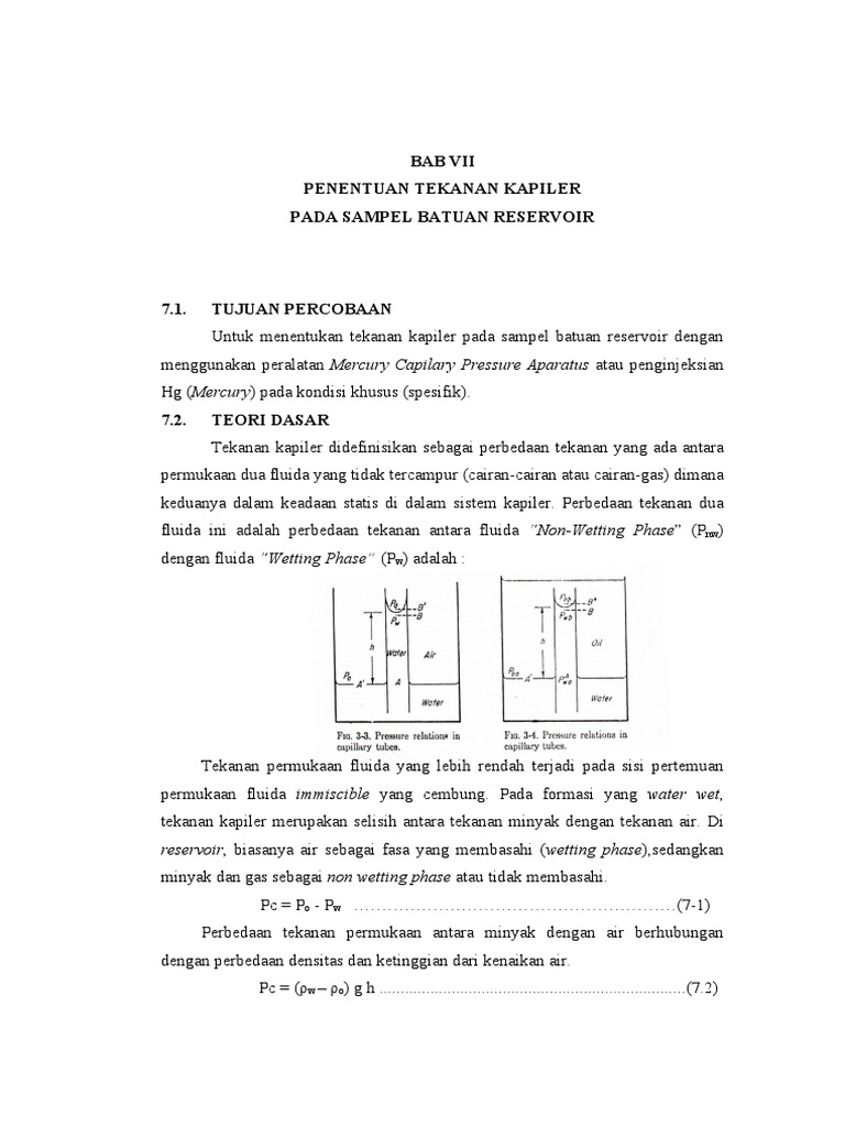 Penentuan Tekanan Kapiler Pada Sampel Batuan Reservoir | PDF