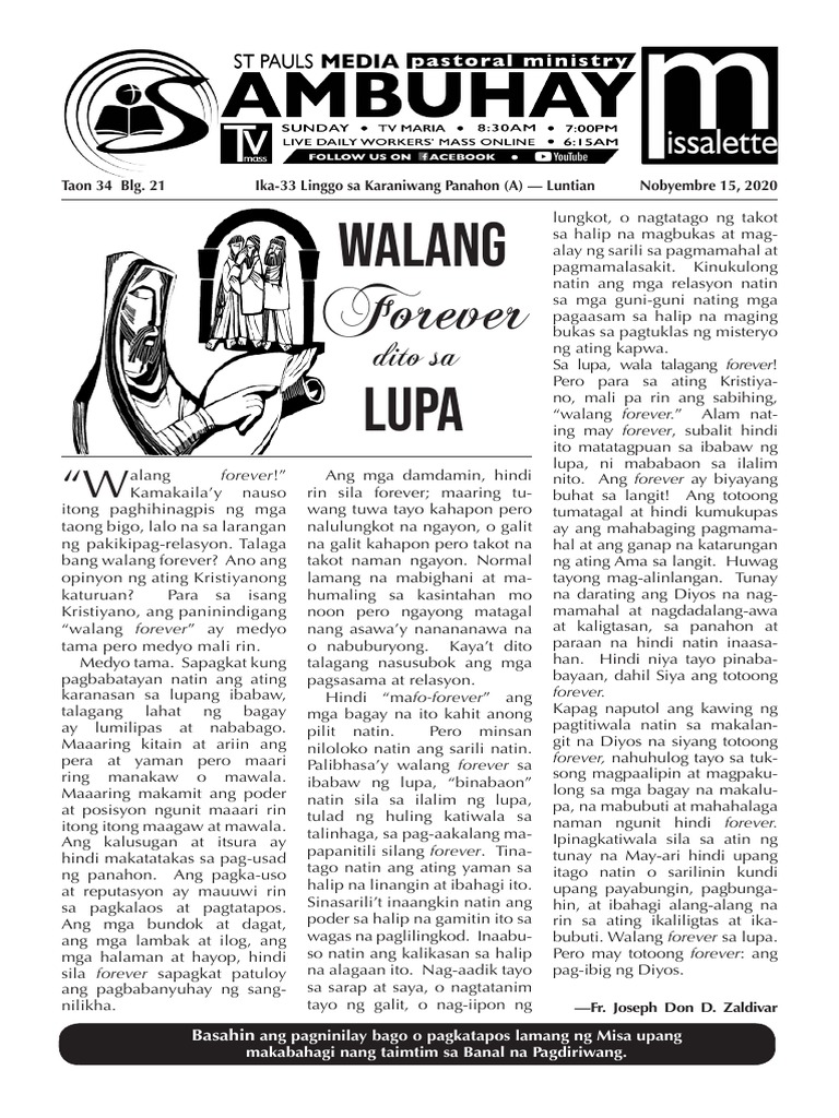 Sambuhay Tagalog - November 15 2020 | PDF