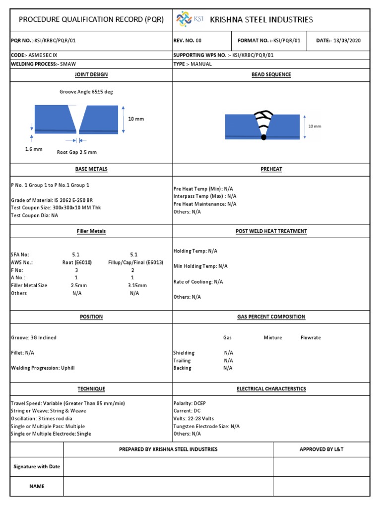 PQR Format PDF | PDF | Electric Heating | Welding