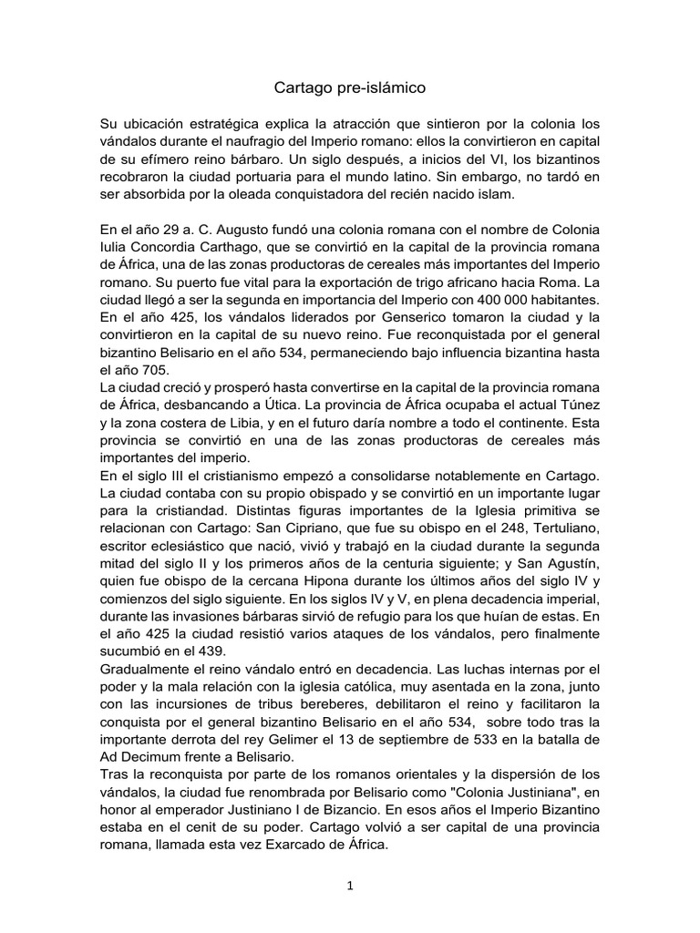 Cartago PDF | PDF | Cartago | imperio Bizantino