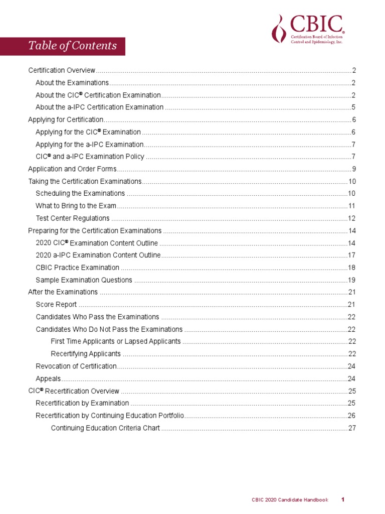 CBIC 2020 Candidate Handbook CBIC 2020 Candidate Handbook | PDF ...