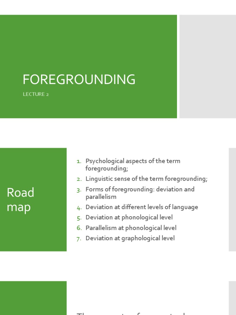 Lecture 2 - Foregrounding | PDF | Word | Adjective