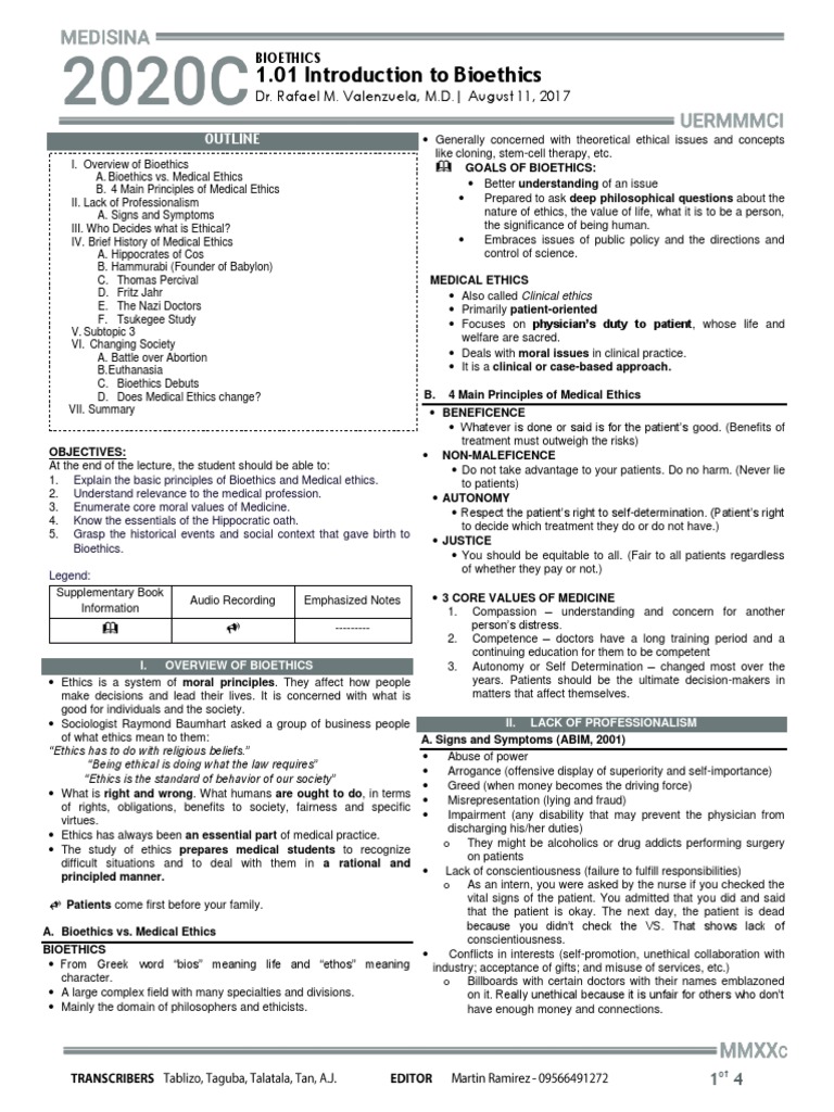 Introduction to Bioethics Principles | PDF | Medical Ethics | Bioethics
