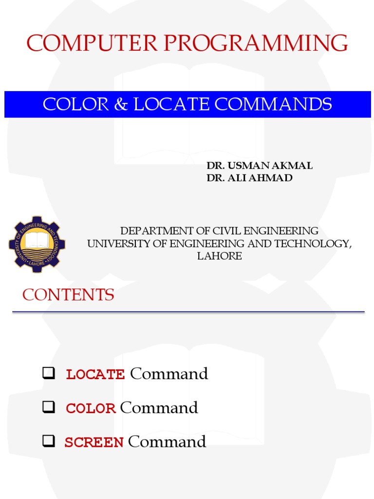 Lec-3 Color & Locate Commands | PDF | Cyan | Brown