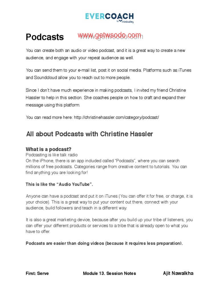 Podcast Creation Guide with Christine | PDF | Podcast | I Tunes