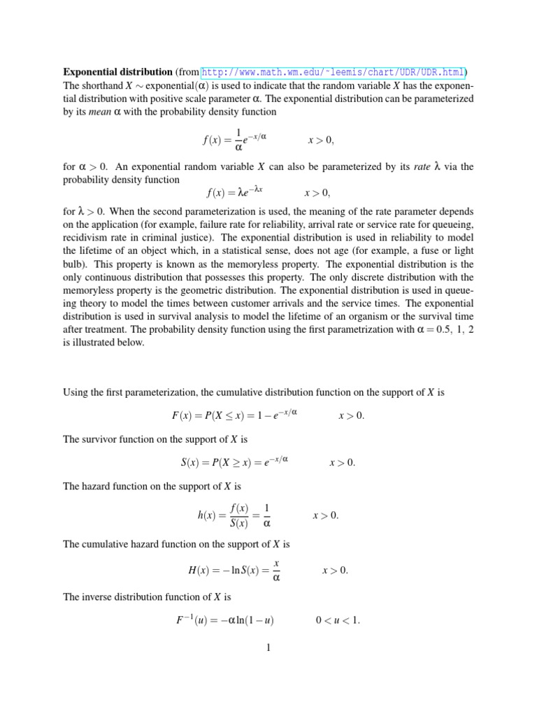 Exponential Pdf Pdf Probability Distribution Statistics