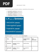Four Types of Sentences According To Purpose | PDF | Sentence ...