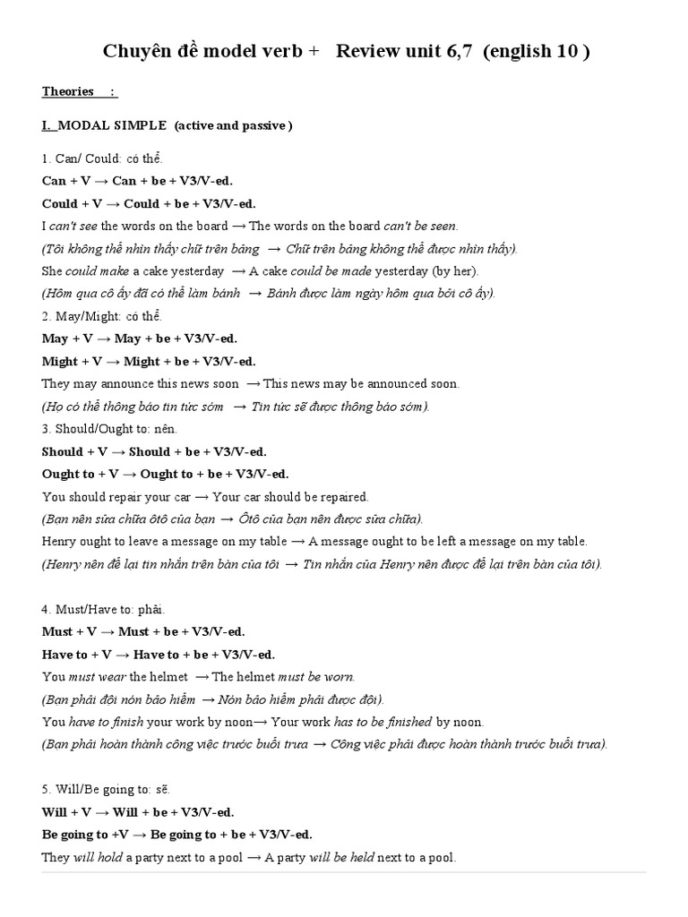 Modal Verbs and Review Unit 67 | PDF