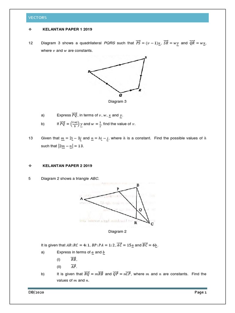 SPM AddMath Vector | PDF | Euclidean Vector | Line (Geometry)