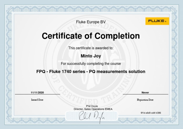 Certification FPQ flk2 - Fluke 1740 Series - PQ Measurements Solution ...