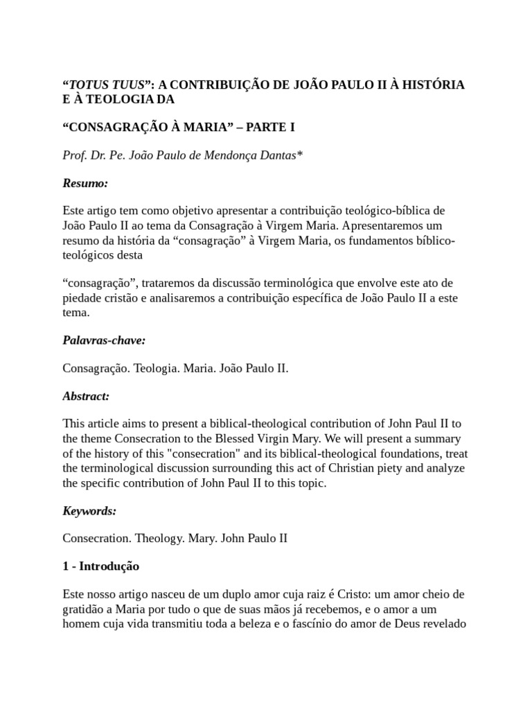 Totus Tuus Maria PDF | PDF | Maria, mãe de Jesus | Papa João Paulo II