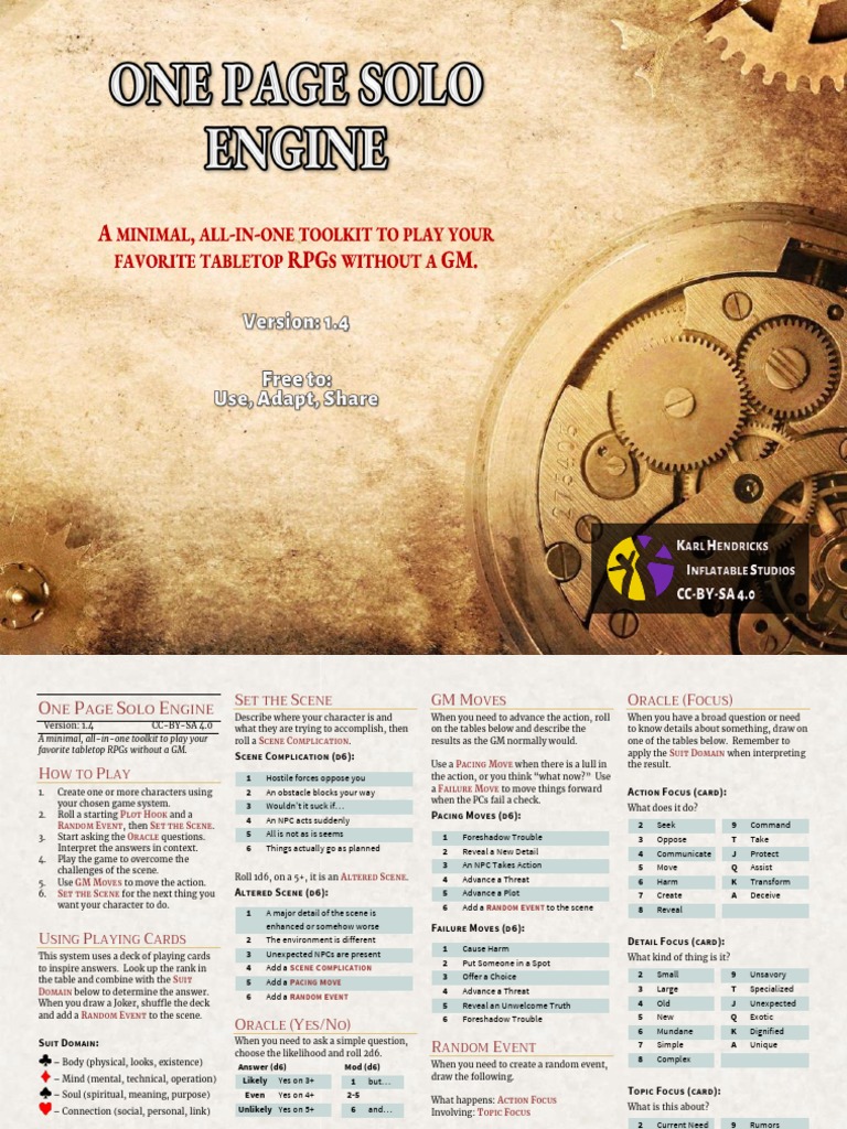 One Page Solo Engine 1.4 | PDF
