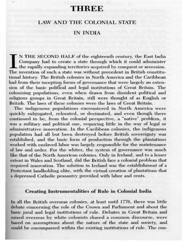 Law and Colonial State in India | PDF | British Empire | East India Company