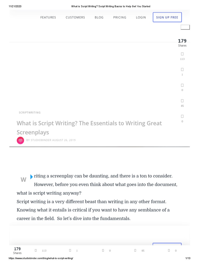 What Is Script Writing - Script Writing Basics To Help Get You Started ...