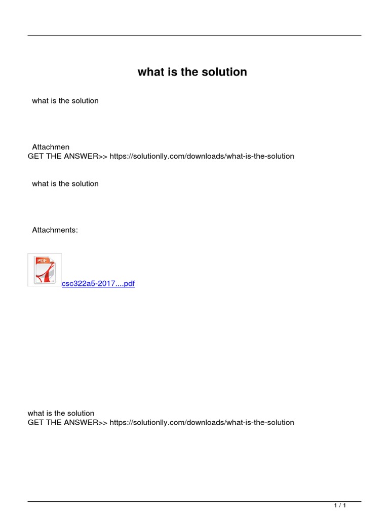 what-is-the-solution-pdf