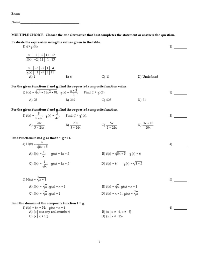 Precalculo 2 Exponencial y Logaritmos EXAMEN DE PRACTICA FINAL | PDF ...