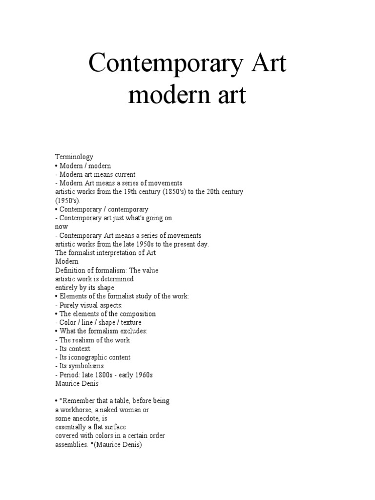 Contemporary Art Modern Art | PDF | Abstract Art | Movements