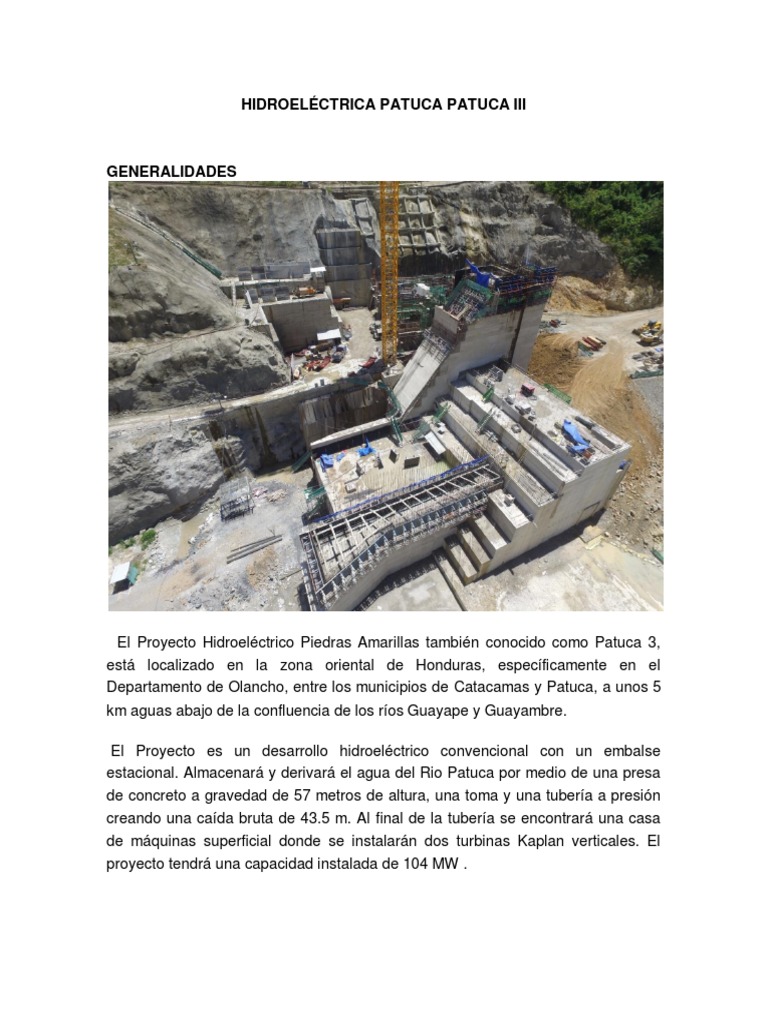 Proyecto Patuca Iii (Web) ) | PDF | Hidroelectricidad | Represa