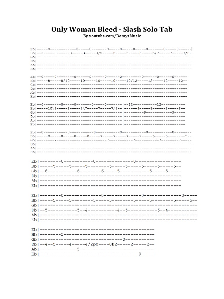 Only Woman Bleed Tab PDF | PDF