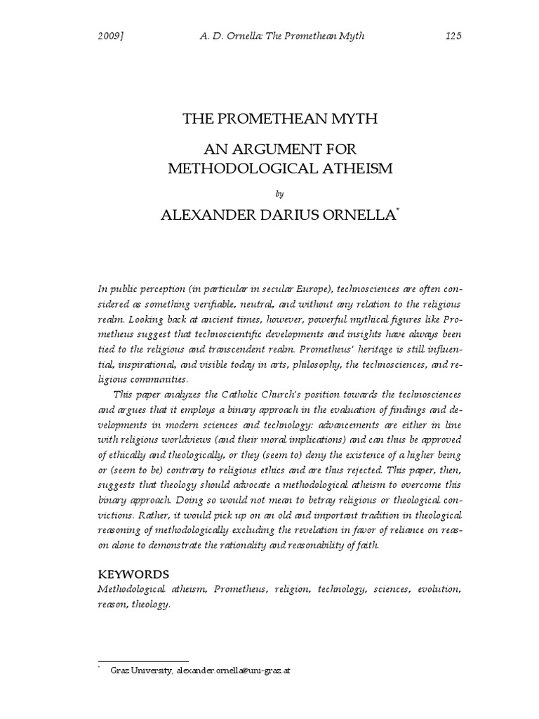 The Promethean Myth An Argument For Meth PDF | PDF | Prometheus | Theology