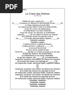Paroles - Le Chant Des Sirenes Par Frero Delavega | PDF | Poésie