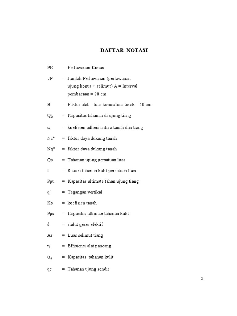 Daftar Notasi | PDF