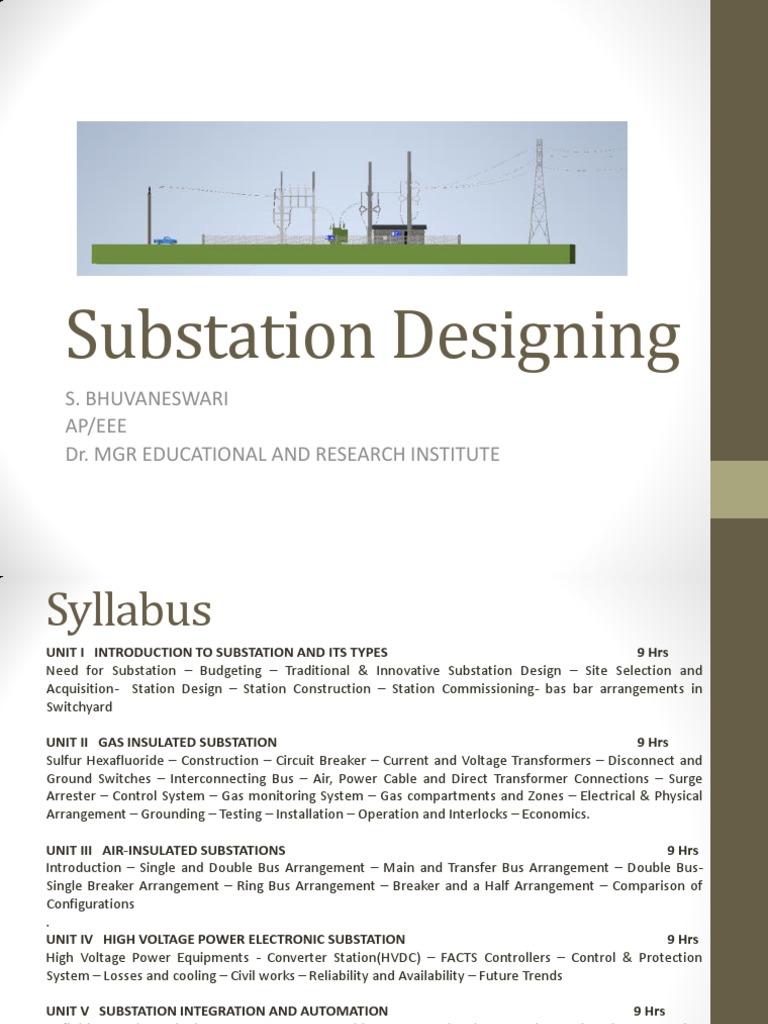 Substation Designing Basics | PDF | Electrical Substation | Electric ...