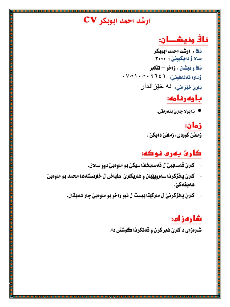 كوردى cv PDF | PDF