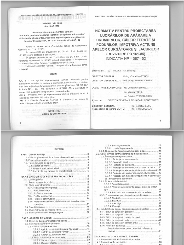 Normativ PT Proiectarea Lucrarilor de Aparare NP-067-02 PDF | PDF