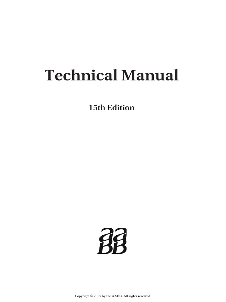AABB Technical Manual 15TH PDF | PDF