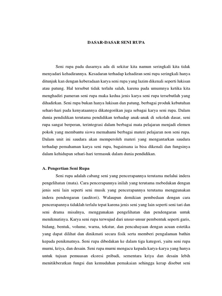Dasar-Dasar Seni Rupa | PDF