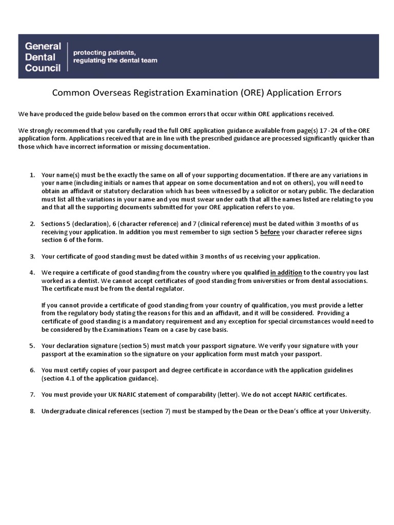 Common ORE Application Errors | PDF | Affidavit | Government Information