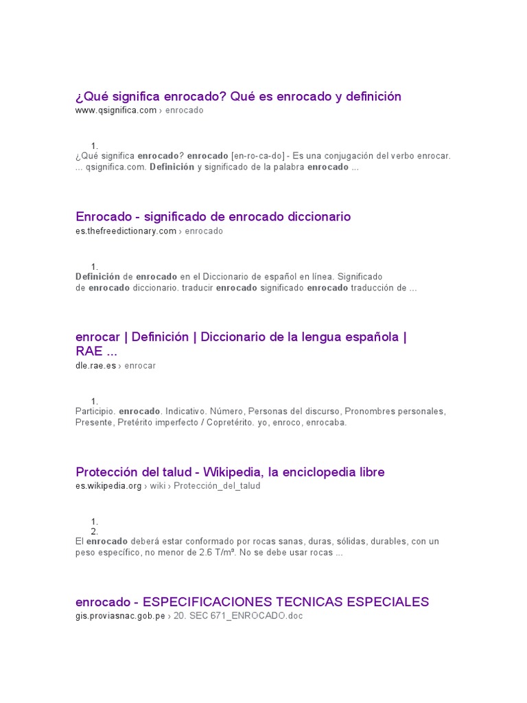 Definición y significado de enrocado | PDF