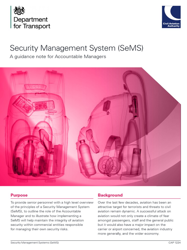 CAP 1224 SeMS Guidance Note For AMs v1.1 Feb 2018 | PDF | Security ...