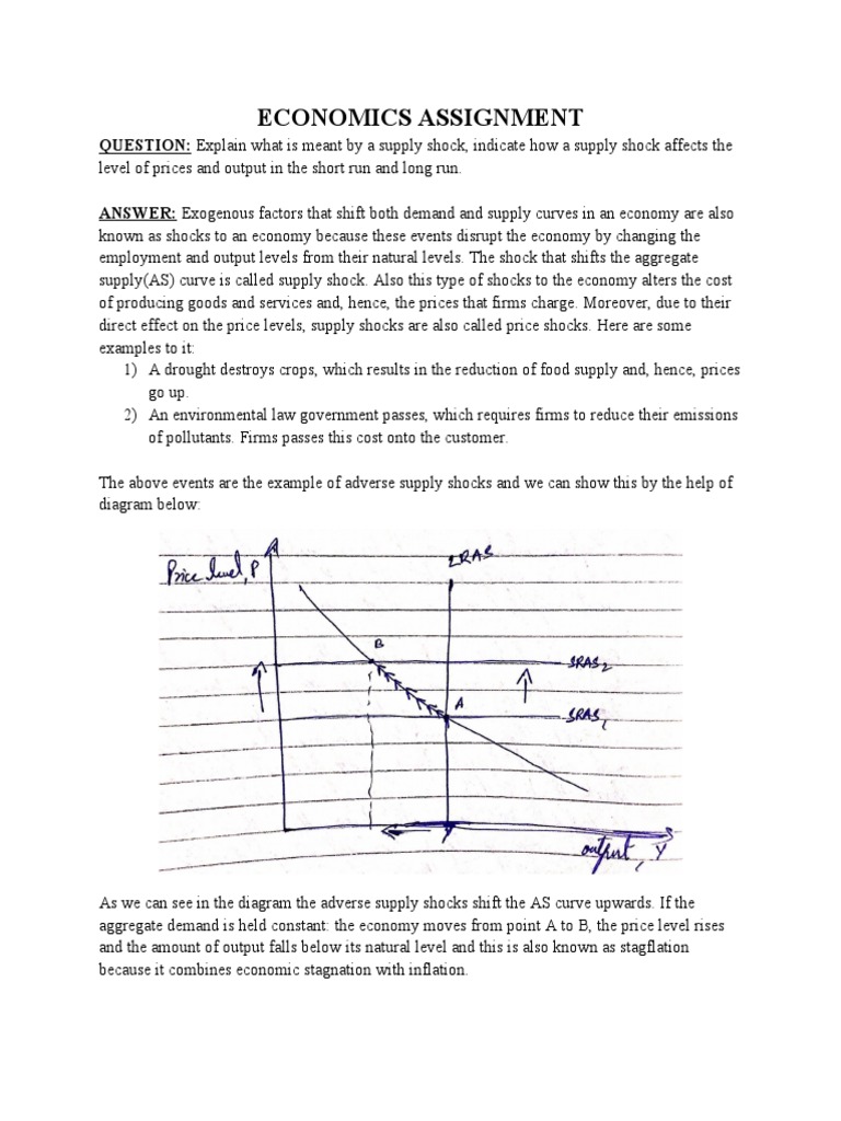 Economics Assignment: QUESTION: Explain What Is Meant by A Supply Shock ...