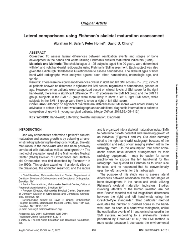 Hand Wrist Analysis | PDF | Handedness | Radiography