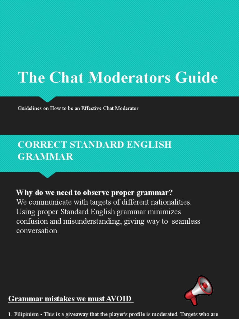 The Chat Moderators' Guide 2.0 (1) .PPSX | PDF | Human Communication ...