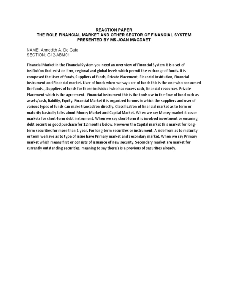 Reaction Paper | PDF