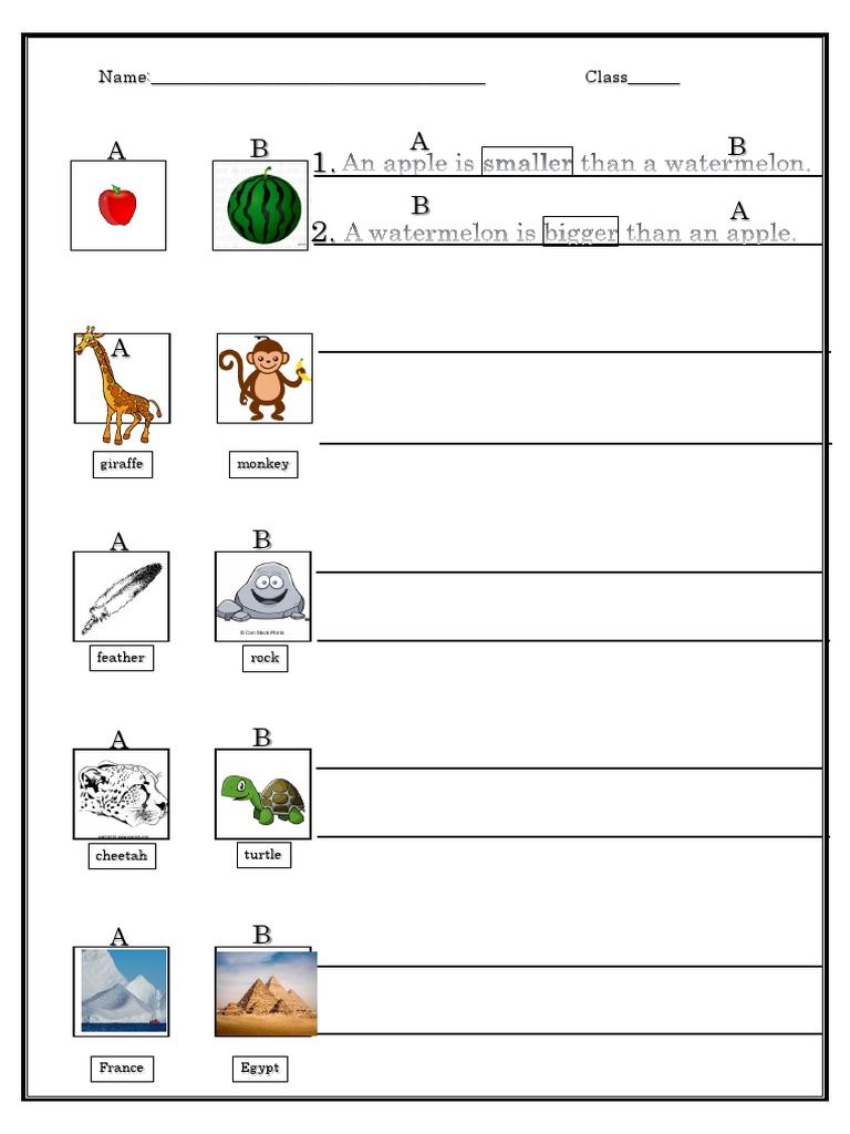 Comparatives-Writing Worksheet | PDF