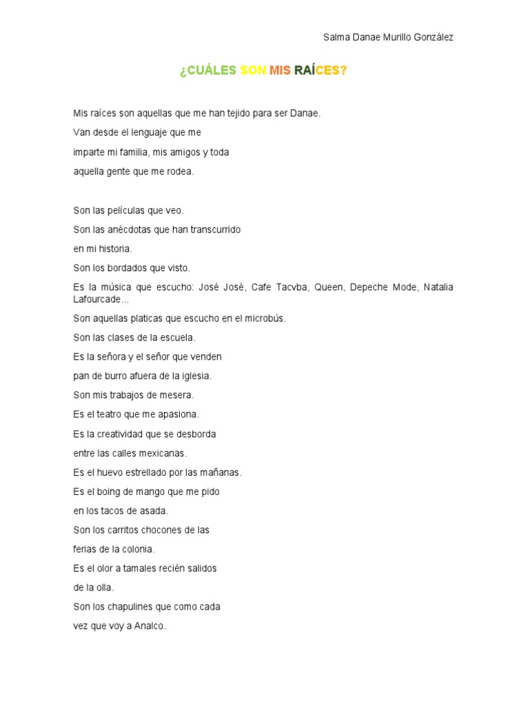 CUÁLES SON MIS RAÍCES | PDF