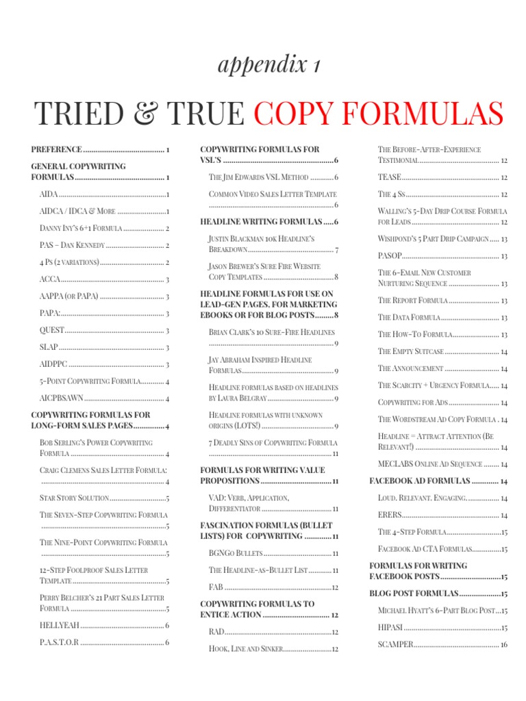 Copywriting Formulas V4 Pdf Media Manipulation Promotion And