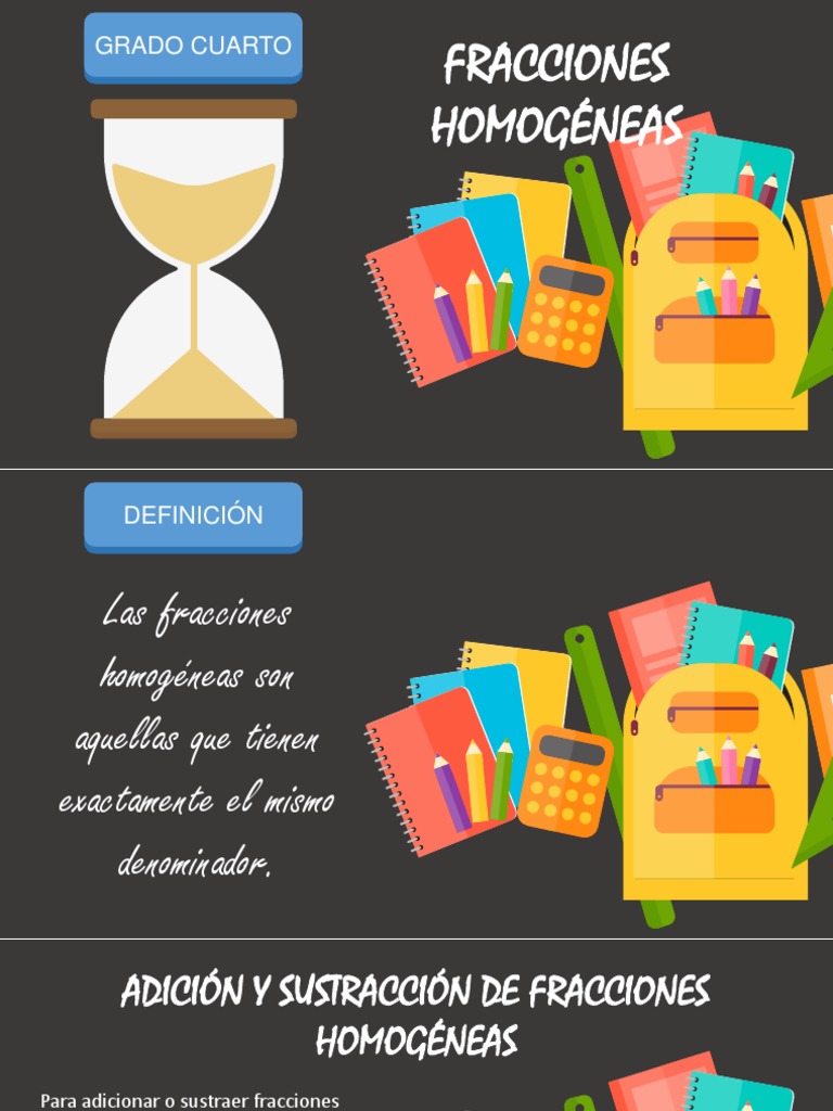 Fracciones Homogéneas: Suma y Resta | PDF
