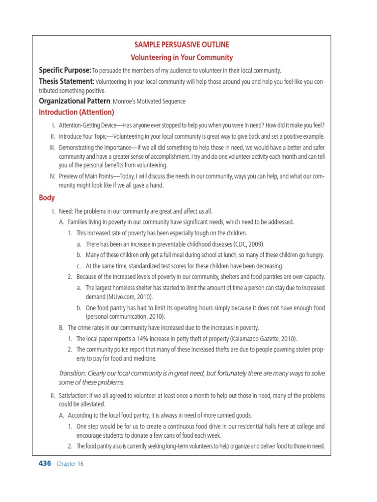 Volunteering - Sample Persuasive Speech | PDF | Volunteering | Poverty