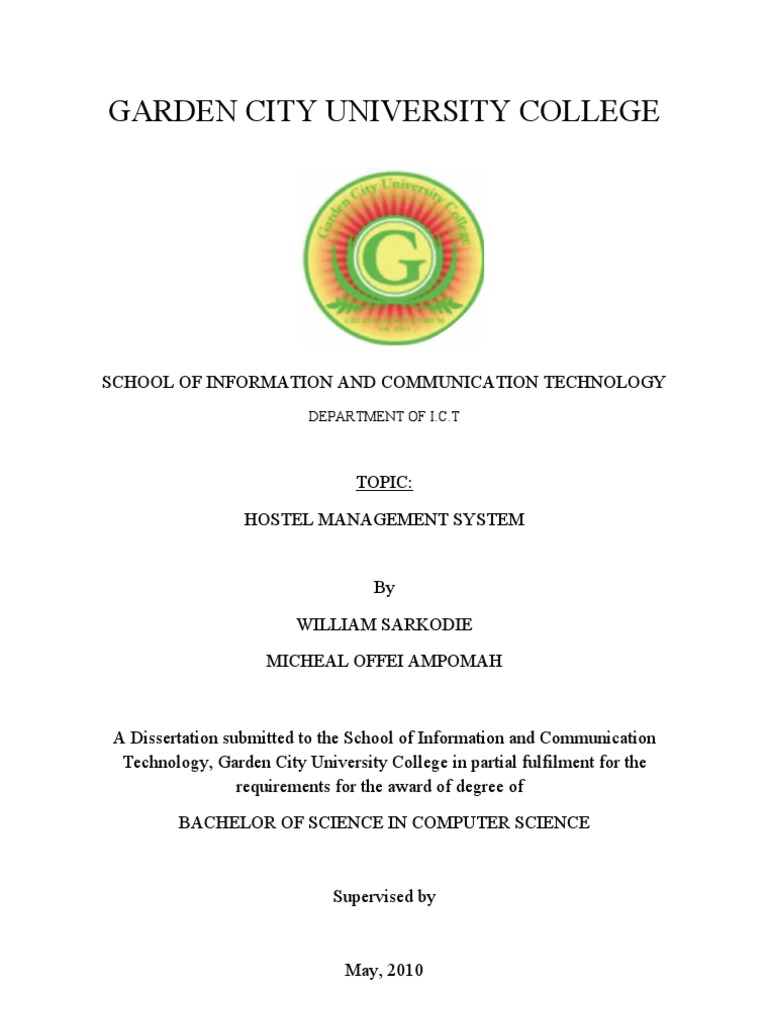 Project Proposal - Ict | PDF | Hostel | Computing
