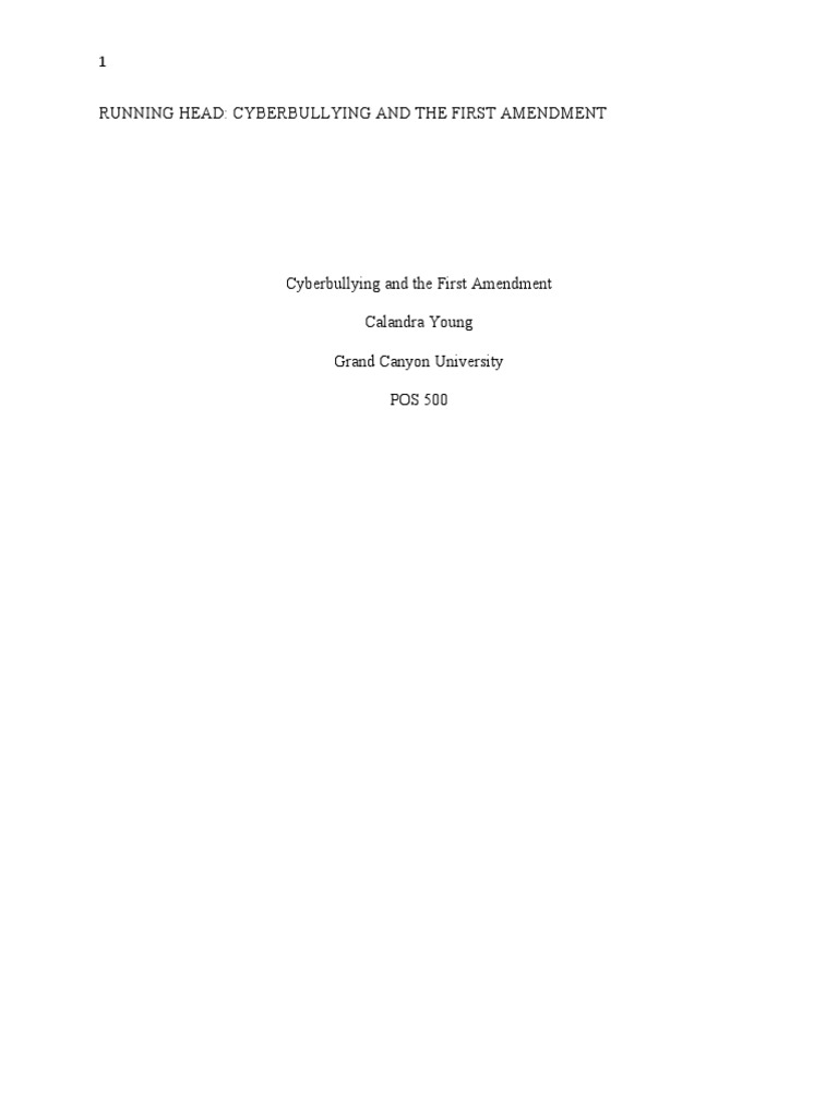 Cyberbullying and First Amendment Rights | PDF | Cyberbullying | First ...