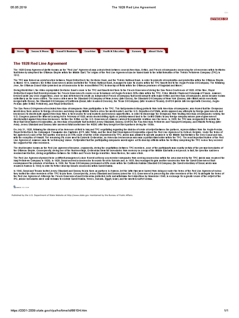The 1928 Red Line Agreement | PDF | Petroleum Industry | Petroleum