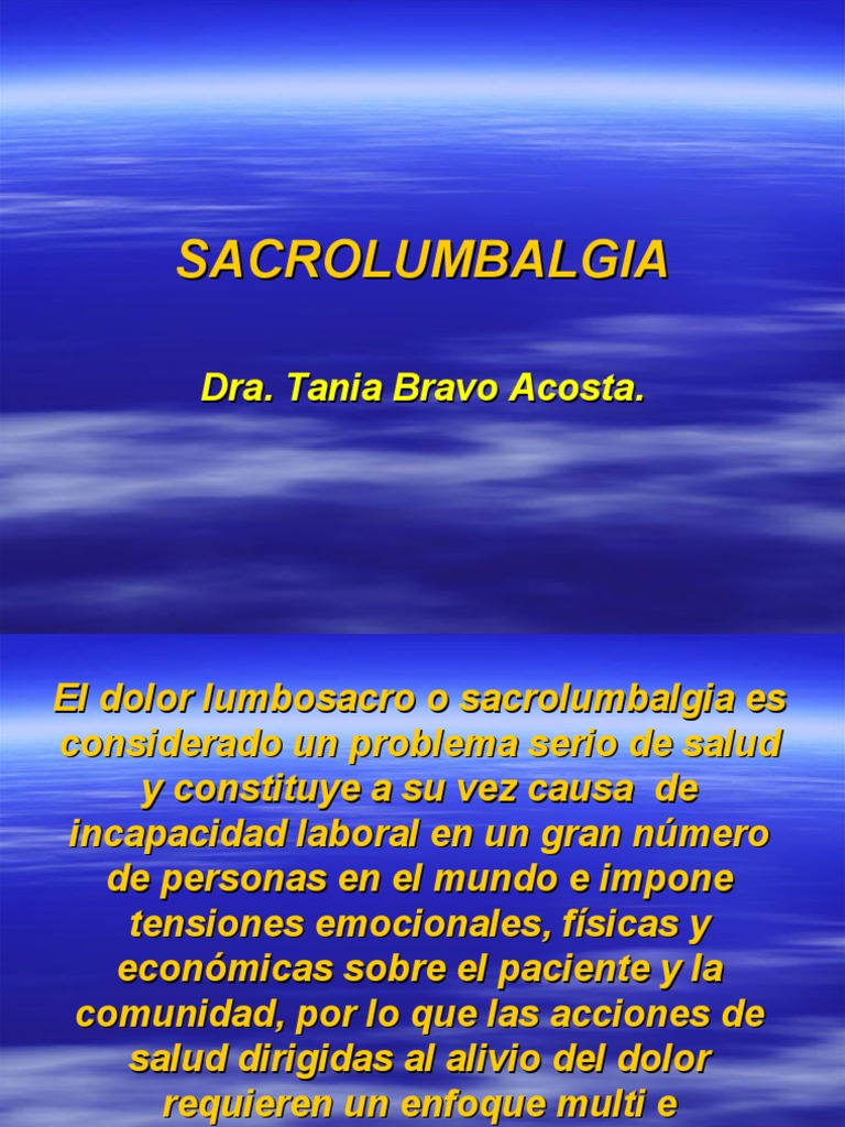Sacrolumbalgia: Causas y Tratamientos | PDF | Dolor lumbar ...